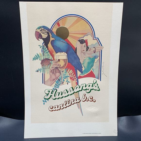 Art | Vintage John Ramos Signed Hussongs Catina Lithograph Dos Equis ...